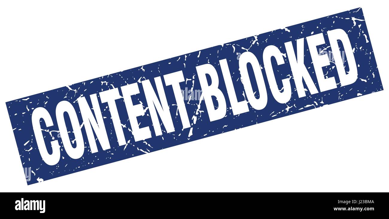 square grunge blue content blocked stamp Stock Vector Image & Art - Alamy
