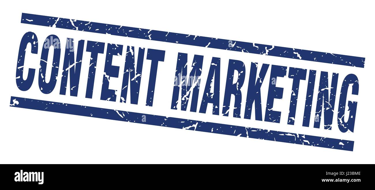 square grunge blue content marketing stamp Stock Vector Image & Art - Alamy