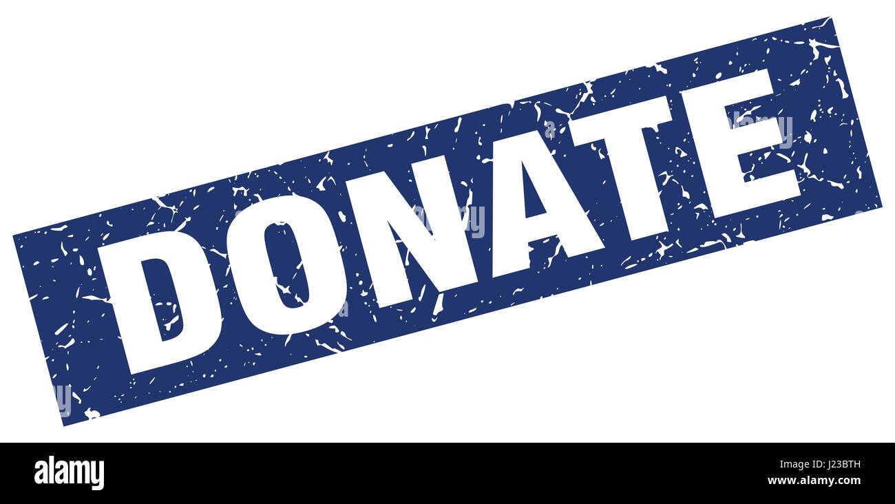 square grunge blue donate stamp Stock Vector Image & Art - Alamy