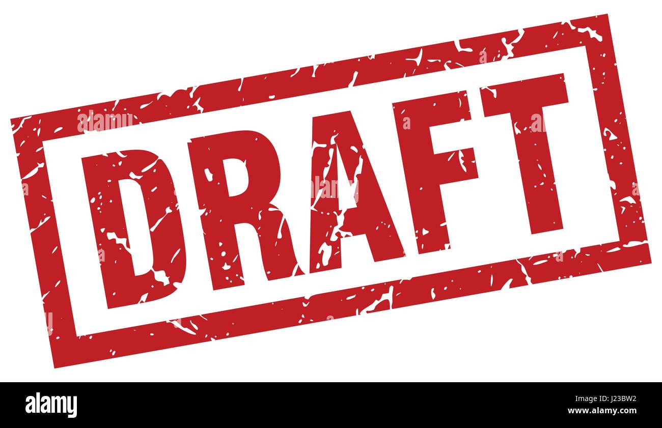 Draft red stamp sticker Stock Vector Images - Alamy