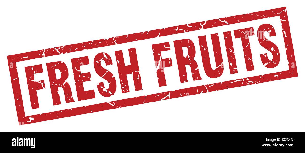 square grunge red fresh fruits stamp Stock Vector Image & Art - Alamy