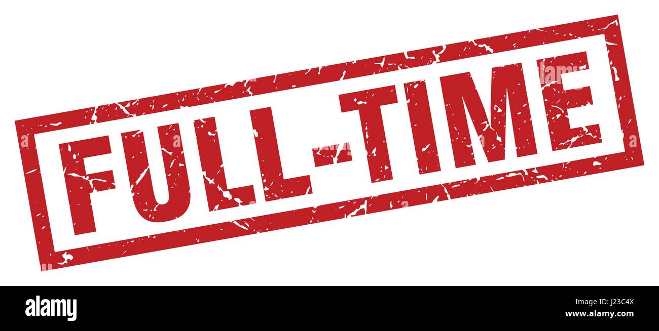 square grunge red full-time stamp Stock Vector Image & Art - Alamy