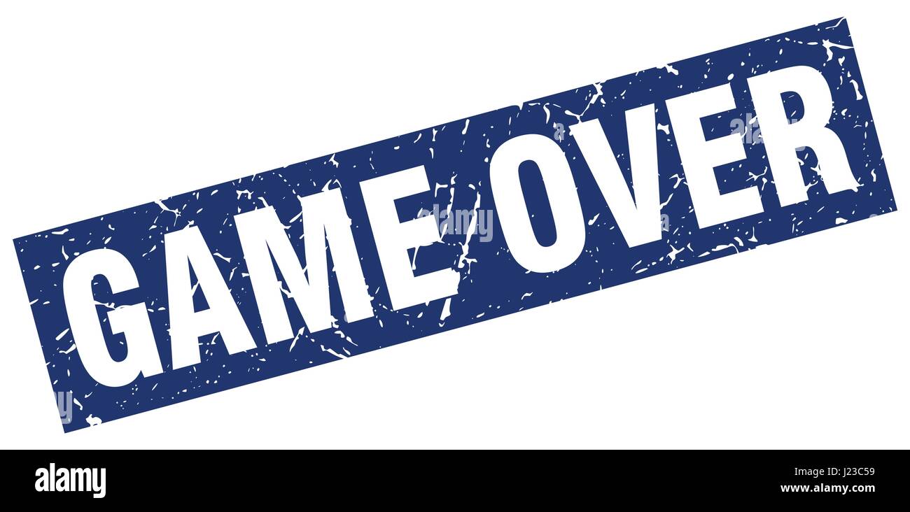 square grunge blue game over stamp Stock Vector Image & Art - Alamy