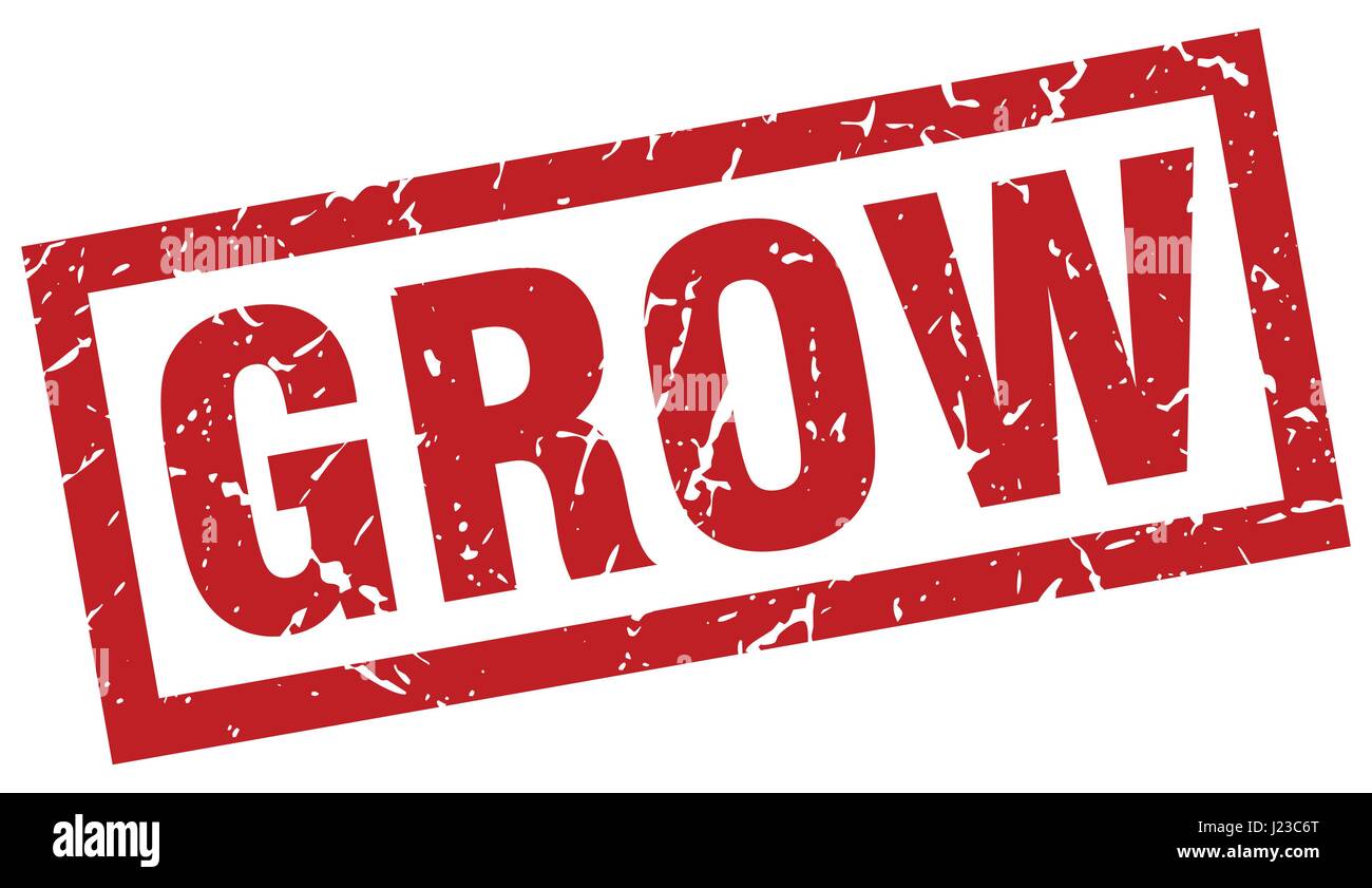 square grunge red grow stamp Stock Vector Image & Art - Alamy