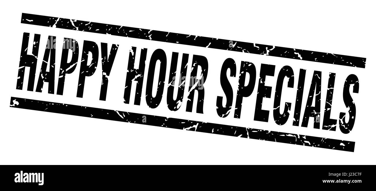 square grunge black happy hour specials stamp Stock Vector Image & Art ...