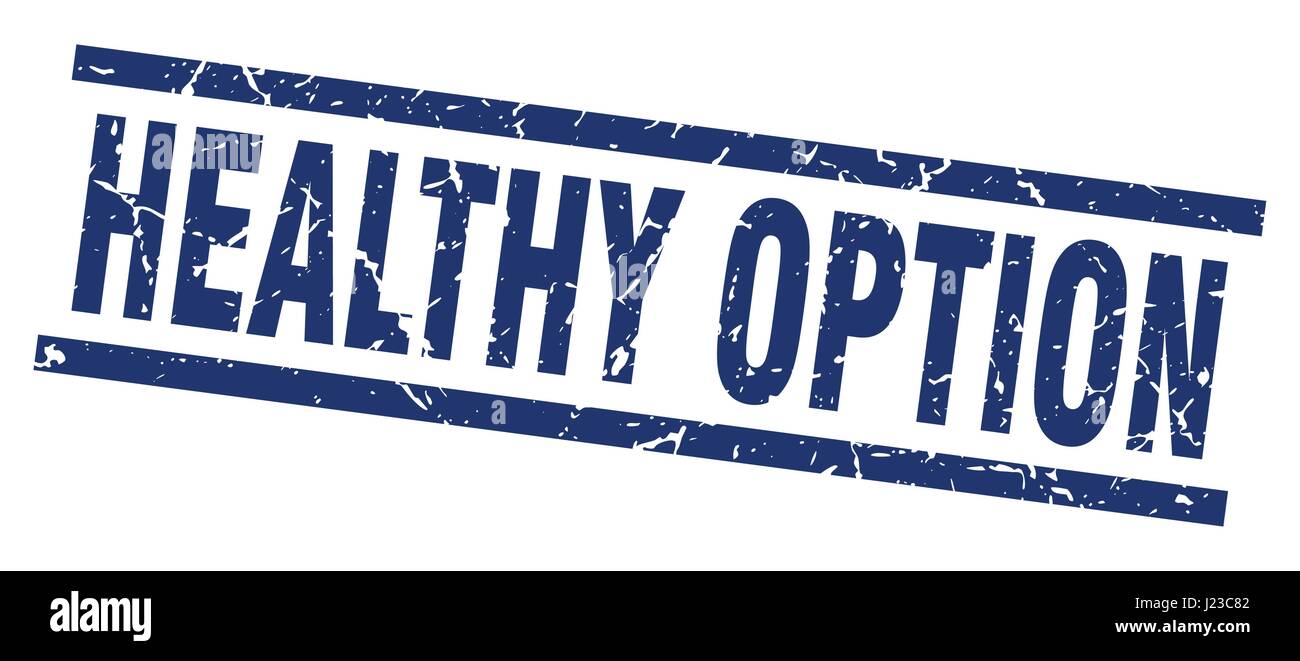 square grunge blue healthy option stamp Stock Vector Image & Art - Alamy