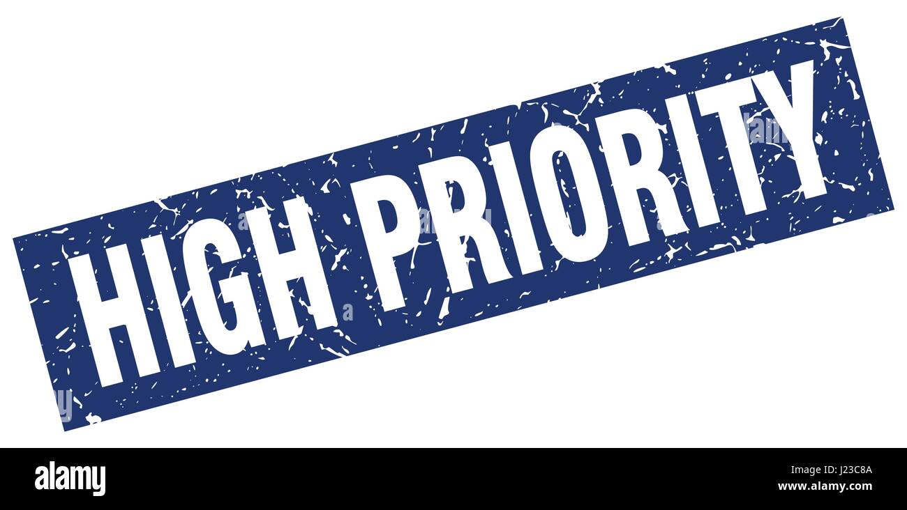 square grunge blue high priority stamp Stock Vector Image & Art - Alamy