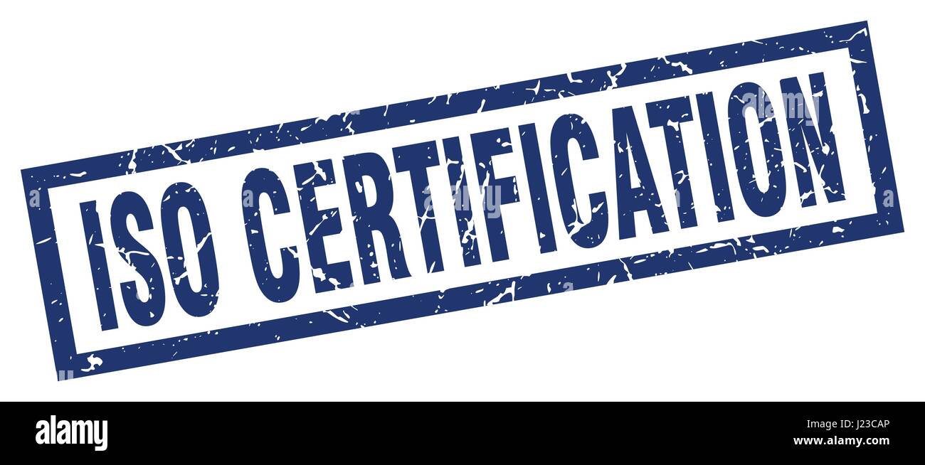 square grunge blue iso certification stamp Stock Vector Image & Art - Alamy