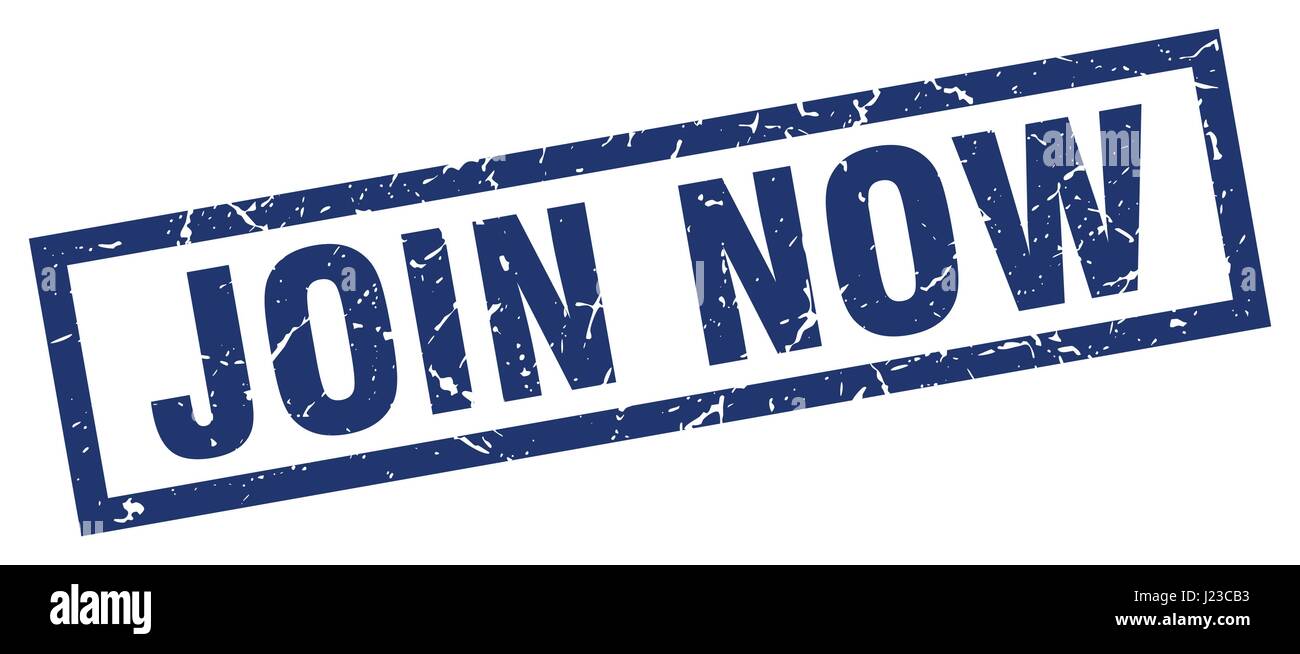 square grunge blue join now stamp Stock Vector Image & Art - Alamy