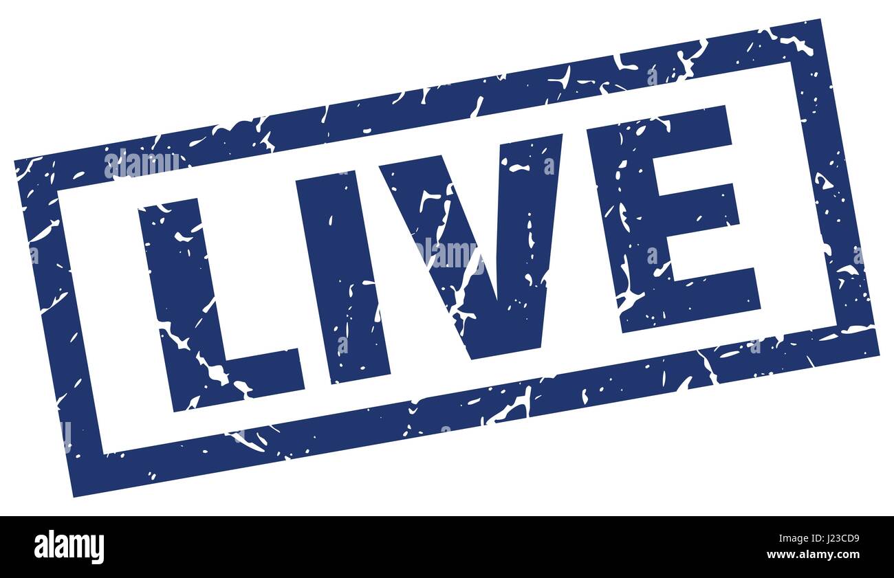 square grunge blue live stamp Stock Vector Image & Art - Alamy