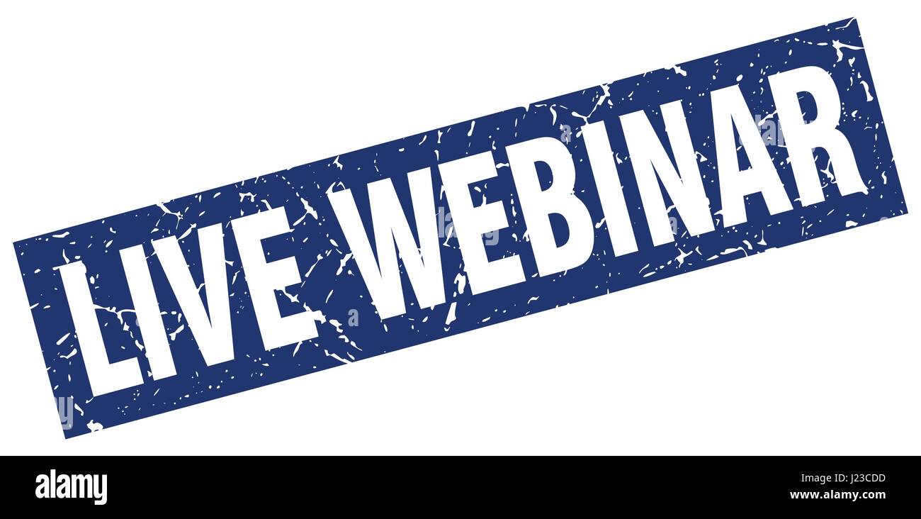 square grunge blue live webinar stamp Stock Vector Image & Art - Alamy