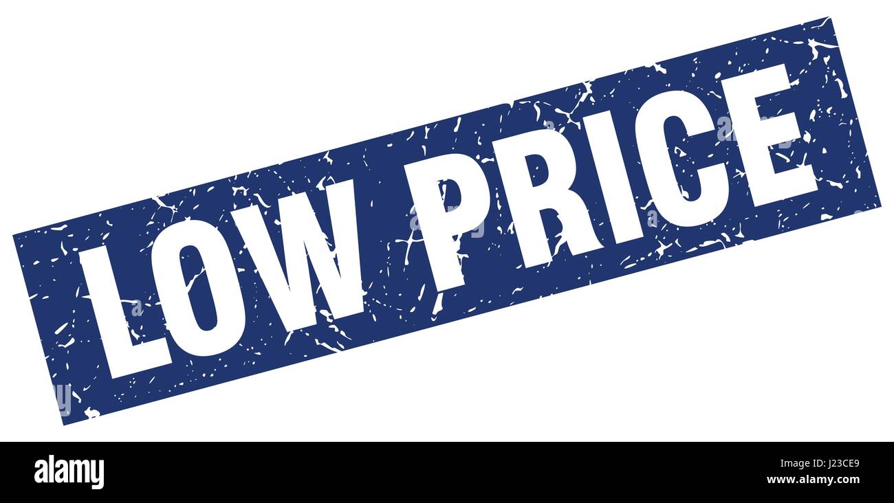 square grunge blue low price stamp Stock Vector Image & Art - Alamy