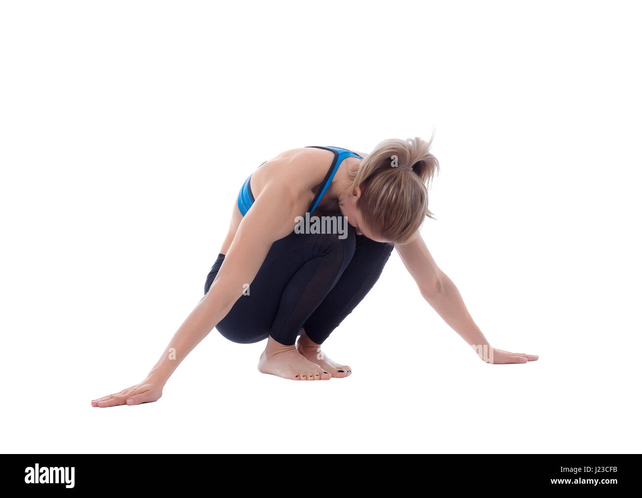 Back stretching pose Cut Out Stock Images & Pictures - Alamy