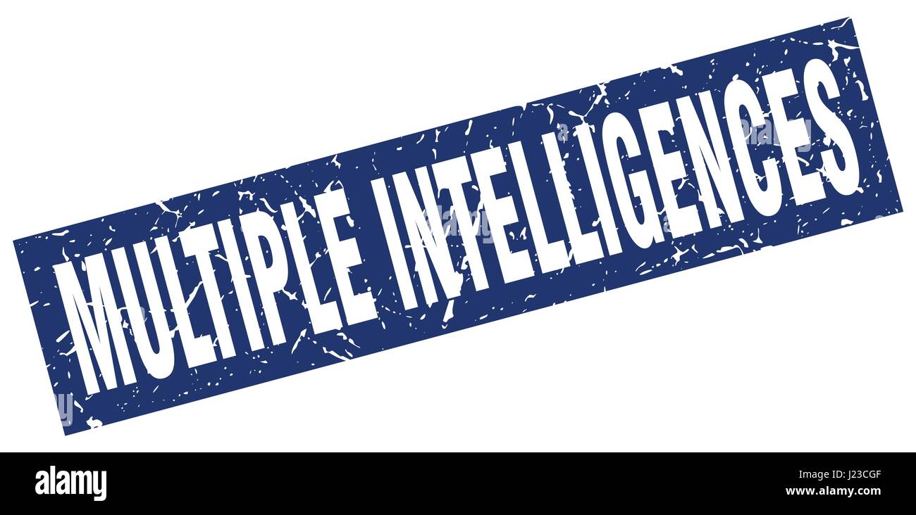 square grunge blue multiple intelligences stamp Stock Vector Image ...