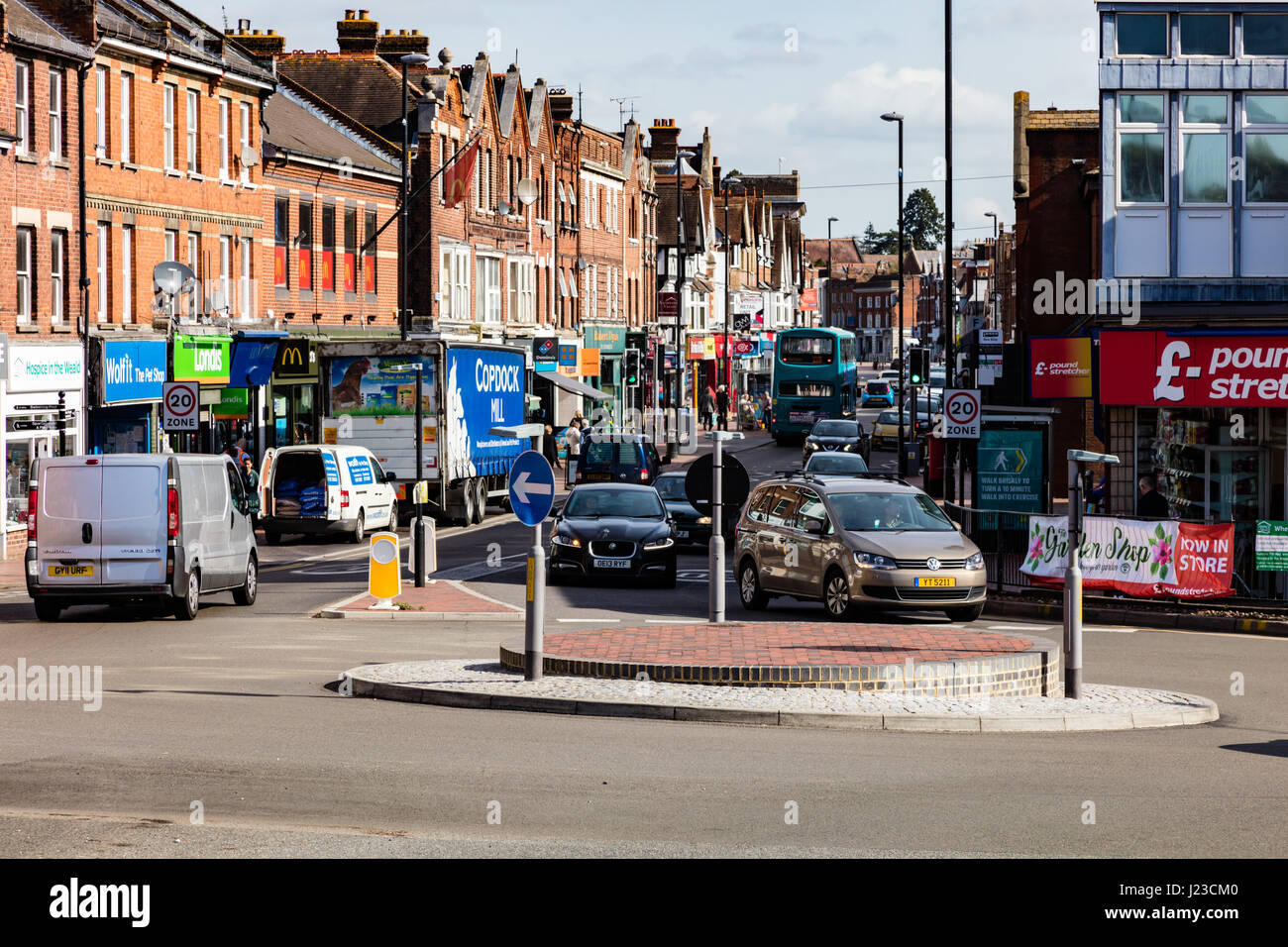 Shops in attractive high street hi-res stock photography and images - Alamy