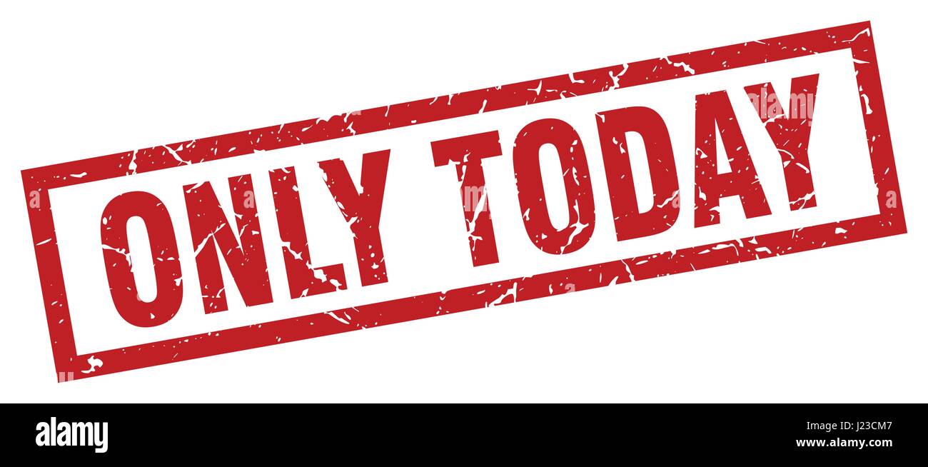 square grunge red only today stamp Stock Vector Image & Art - Alamy