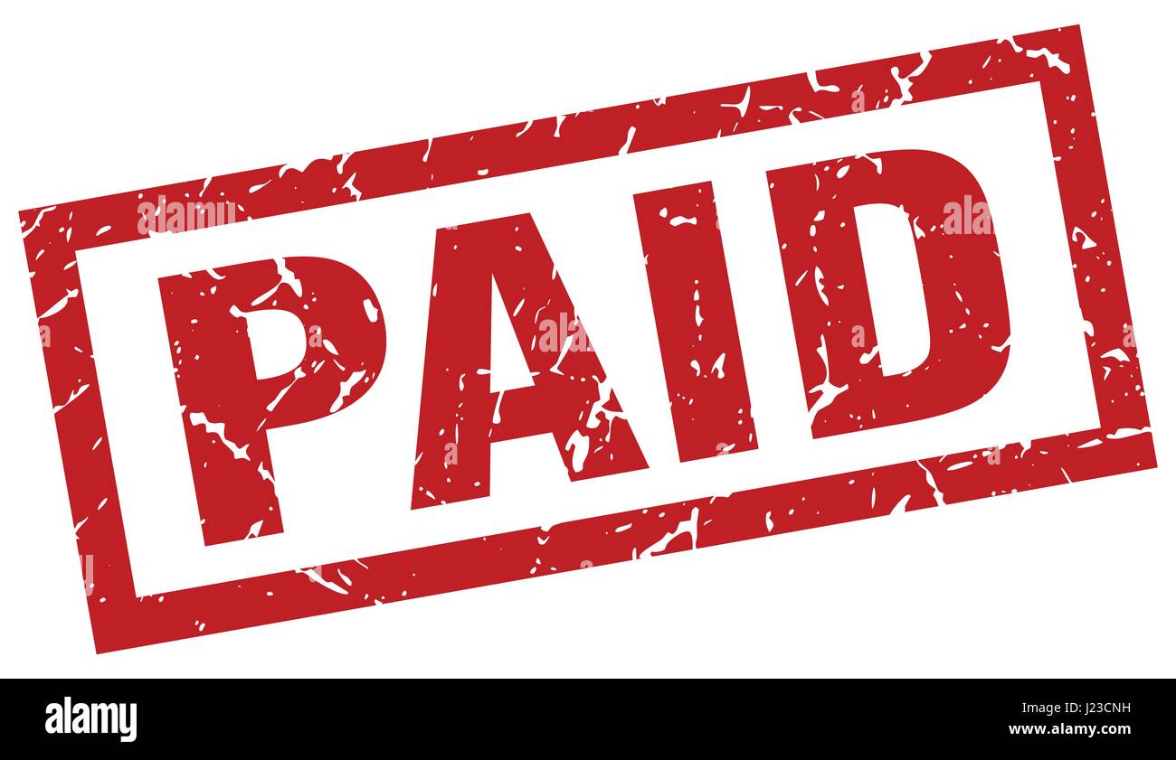 square grunge red paid stamp Stock Vector Image & Art - Alamy