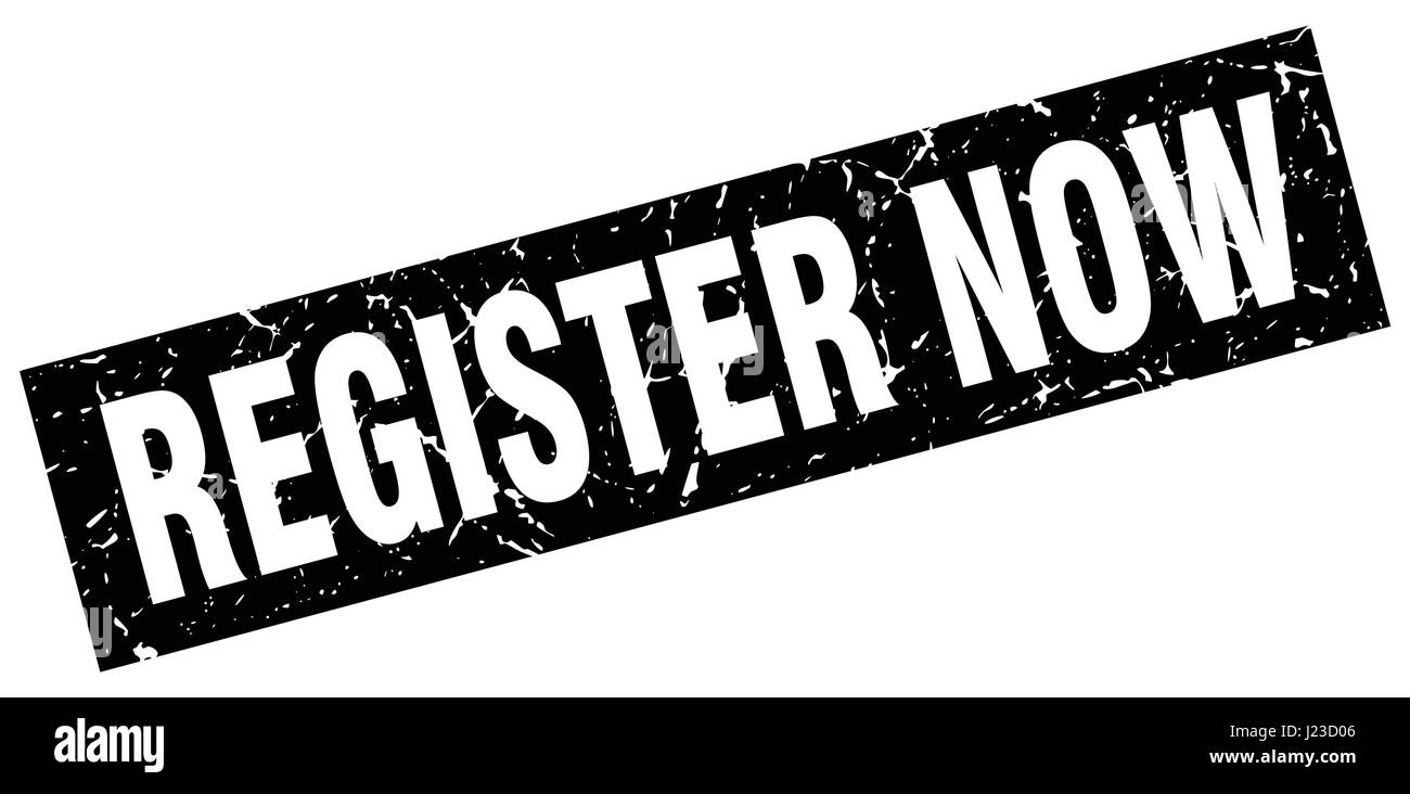 square grunge black register now stamp Stock Vector Image & Art - Alamy