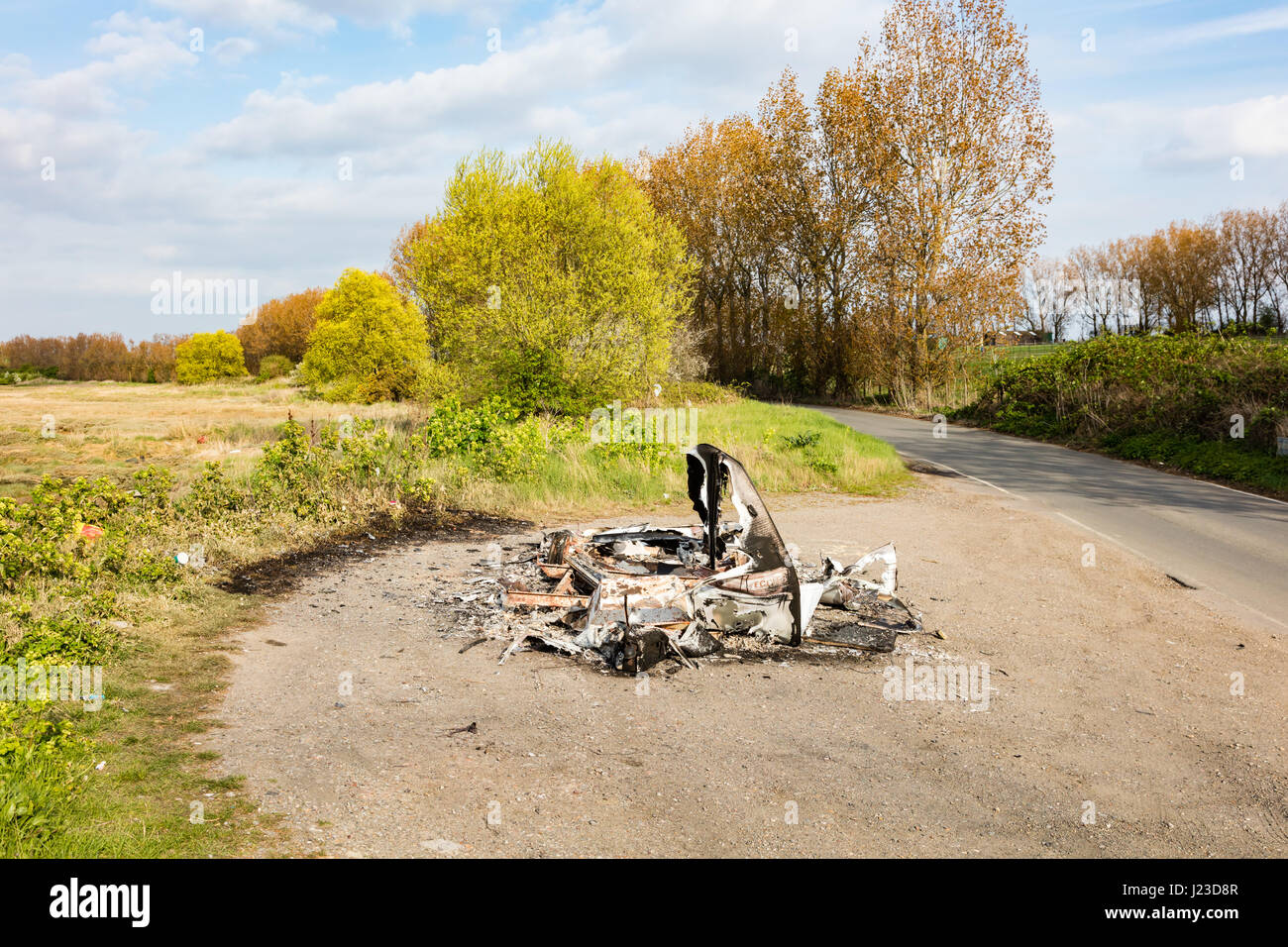 Fly-tipping on the beautiful River Medway Marshes, a bird sanctuary, at ...