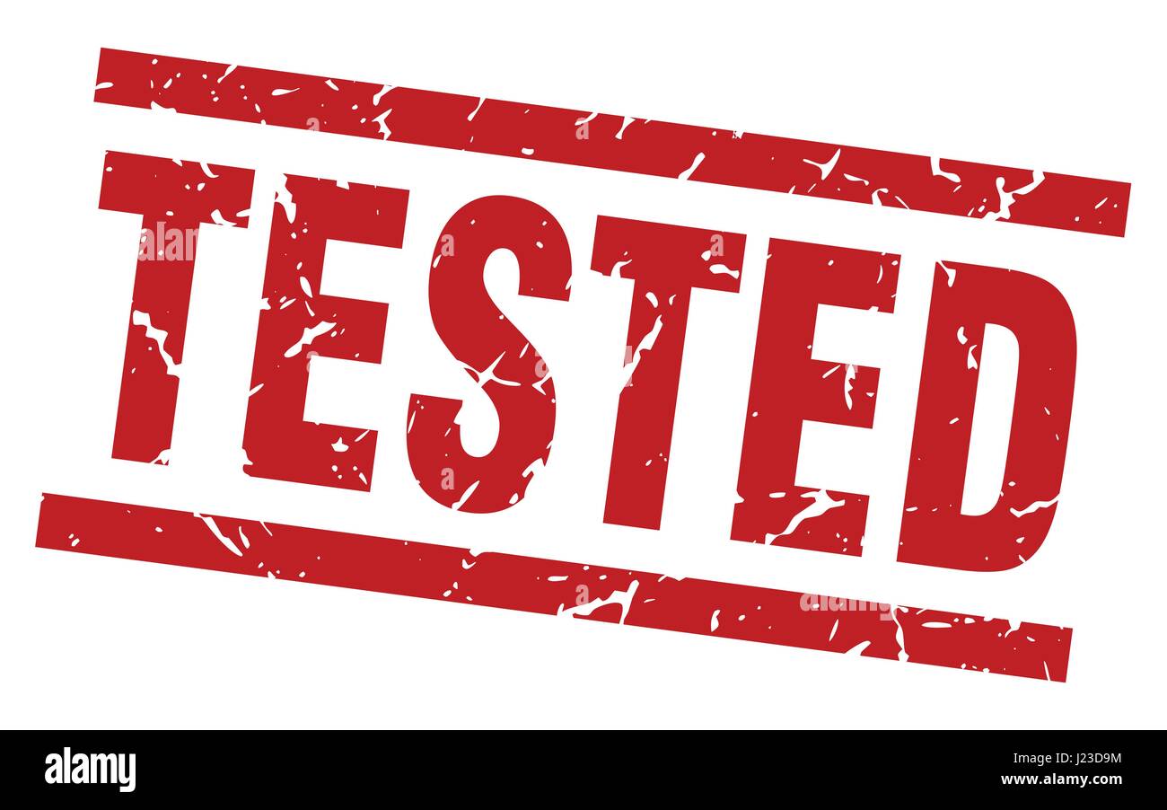 Tested red grunge square hi-res stock photography and images - Alamy