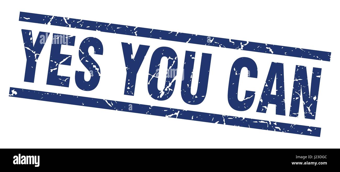 square grunge blue yes you can stamp Stock Vector Image & Art - Alamy