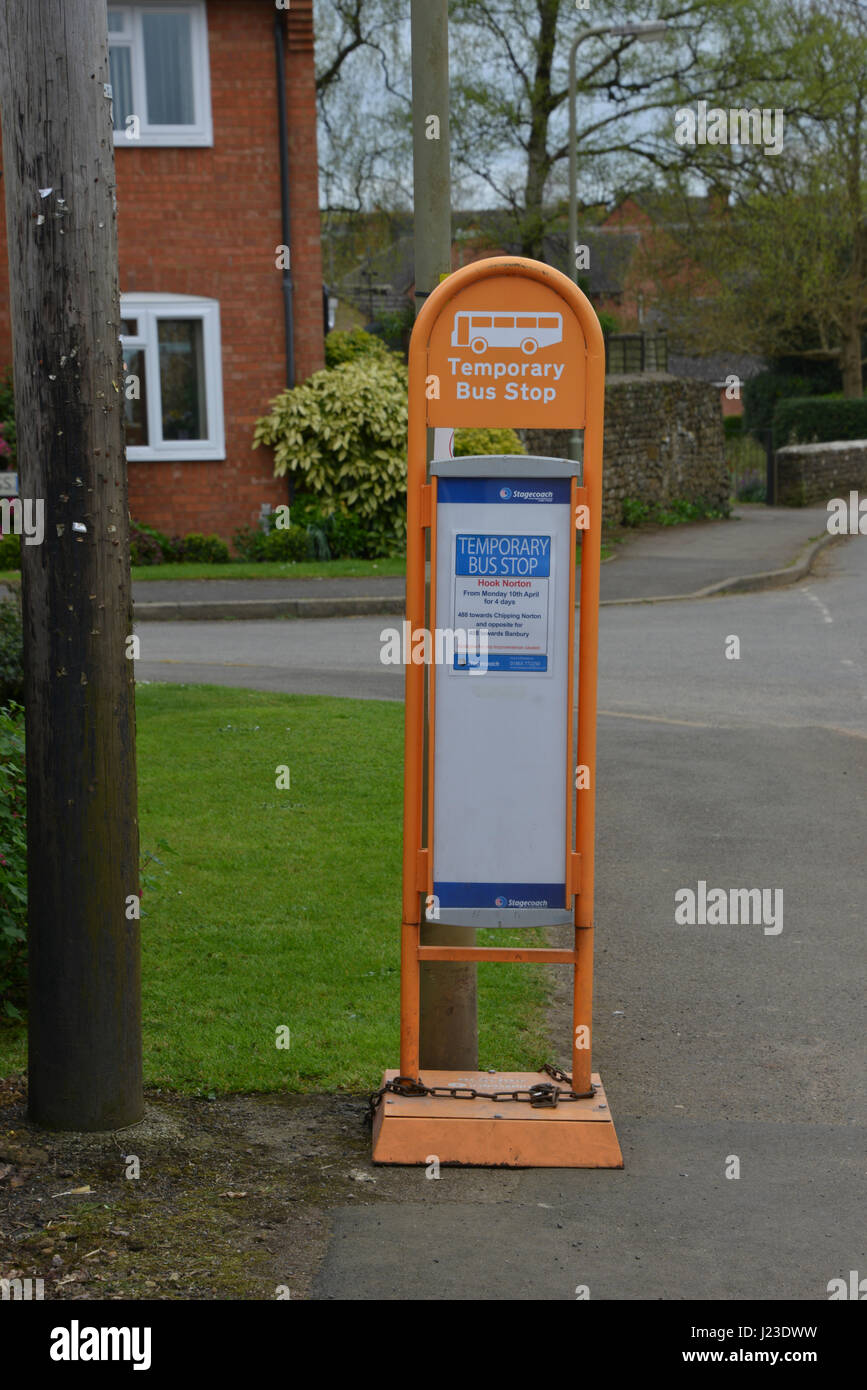 Temporary bus stop sign hi-res stock photography and images - Alamy