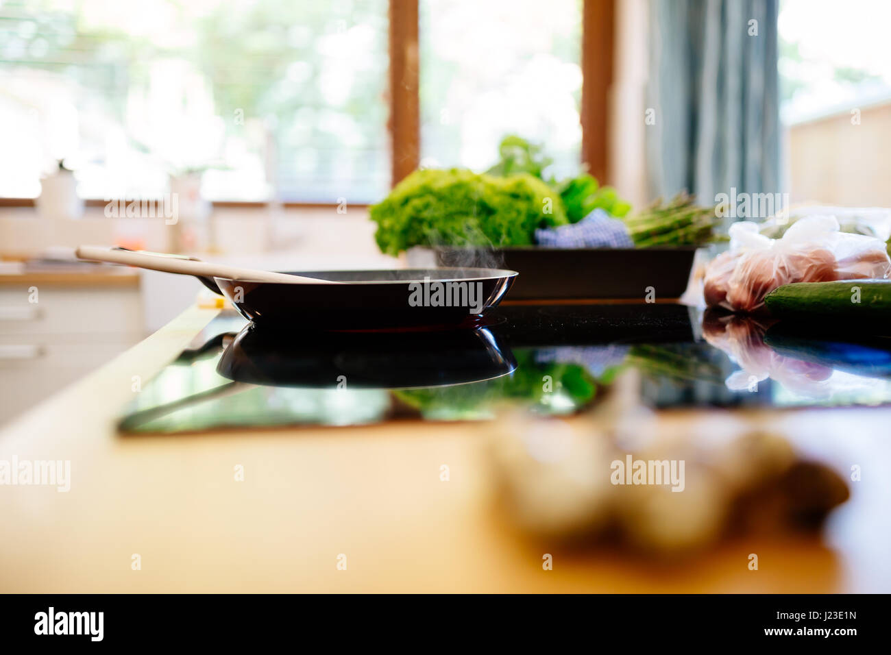 Breakfast being made in a pan with organic ingredients Stock Photo - Alamy