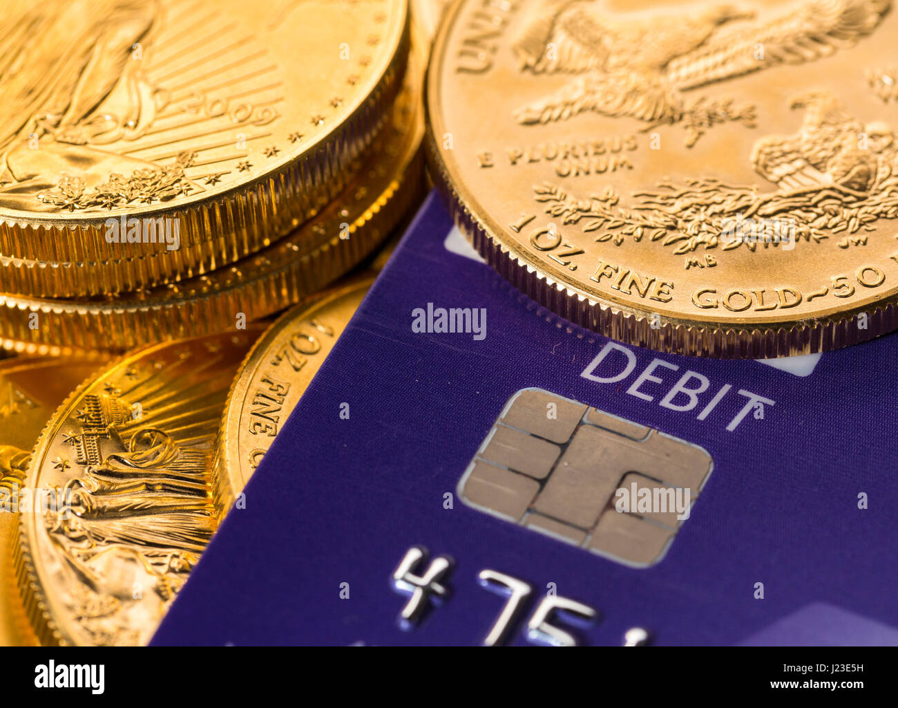 American Gold Eagle 50 dollar gold bullion coins with credit debit card ...