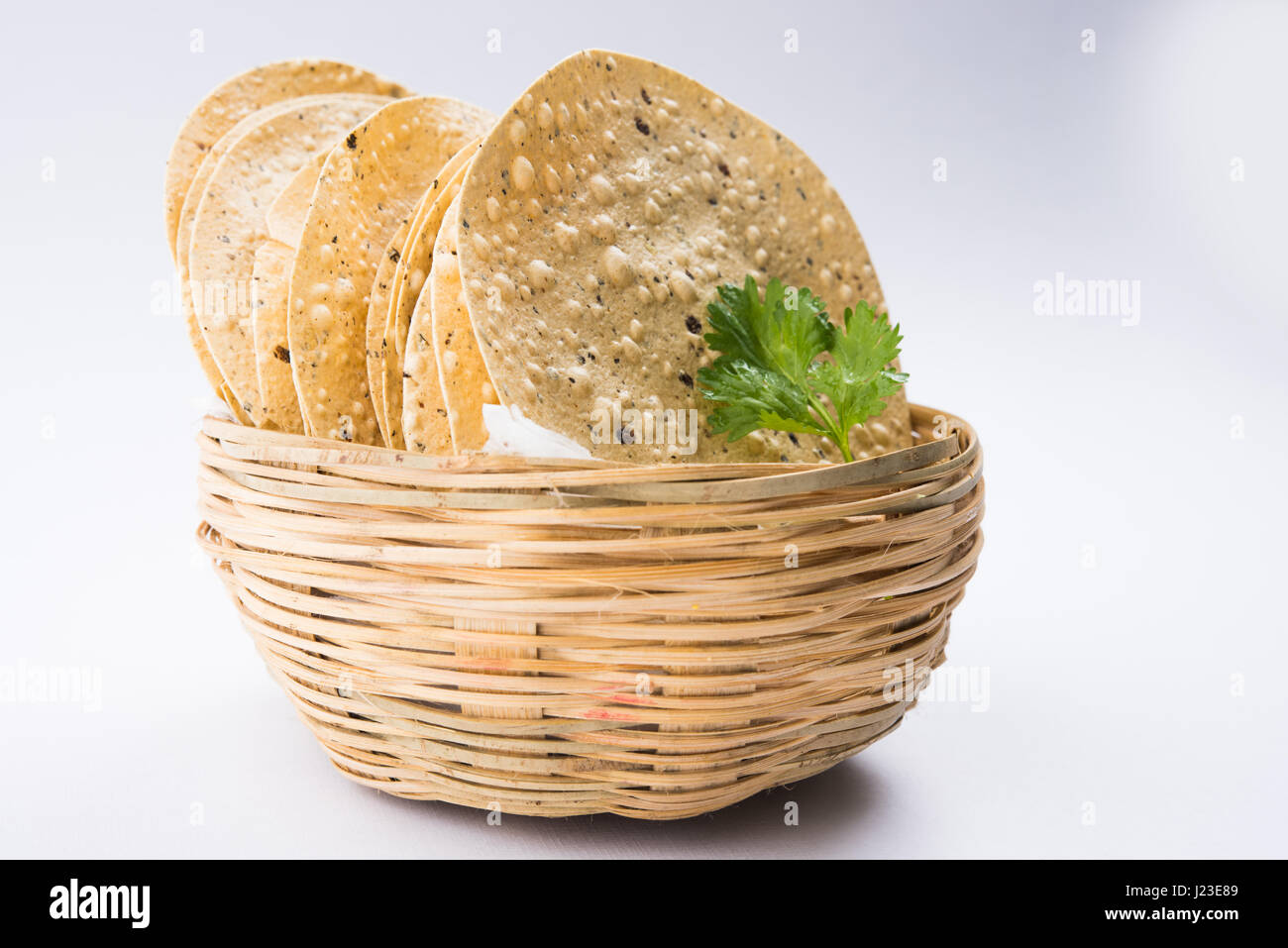 Indian snacks, deep fried crackers or papad. Mung dal and urad dal ...