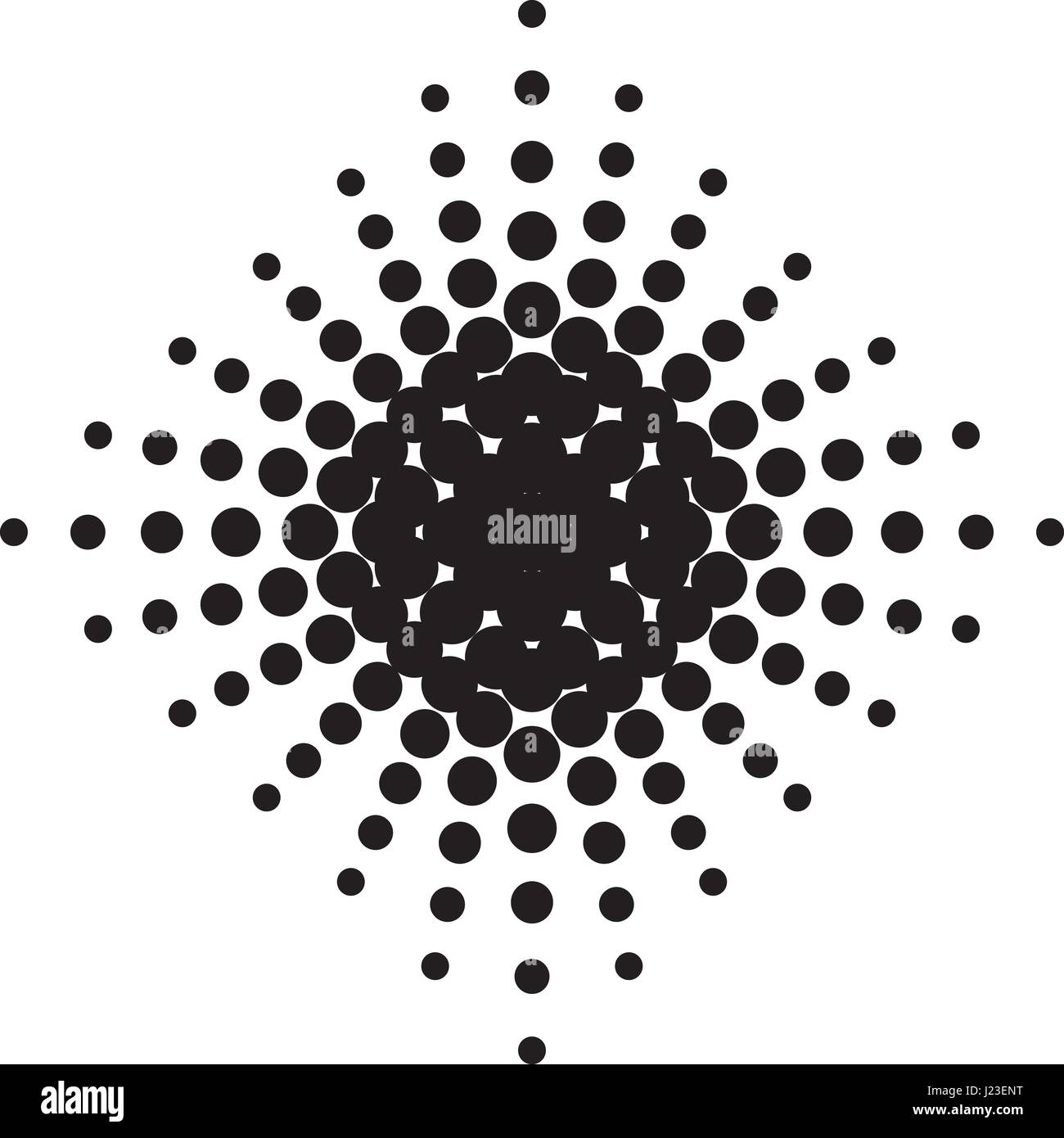 Halftone radial pattern background. Vector dots texture retro. Abstract ...