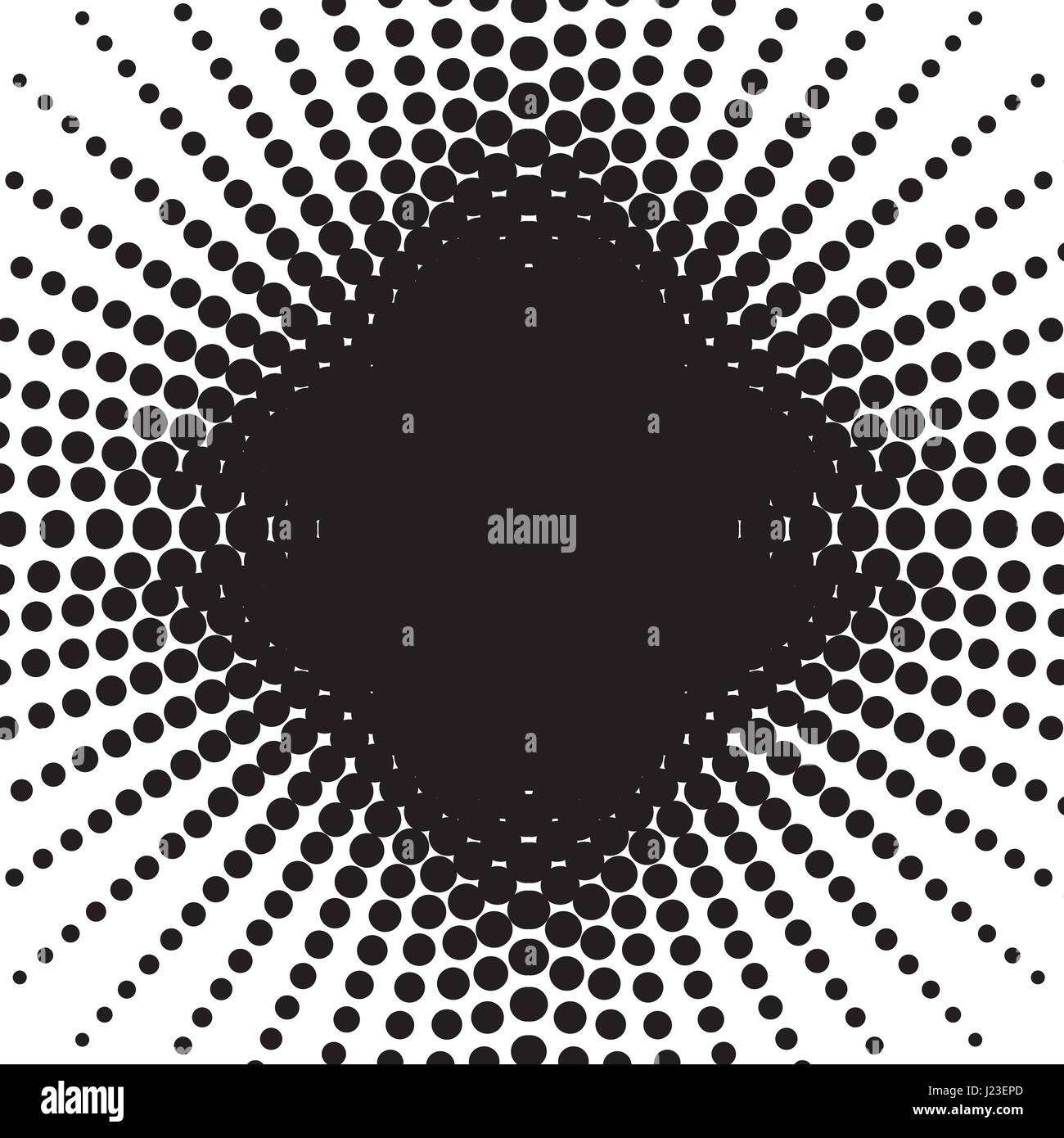 Halftone radial pattern background. Vector dots texture retro. Abstract ...