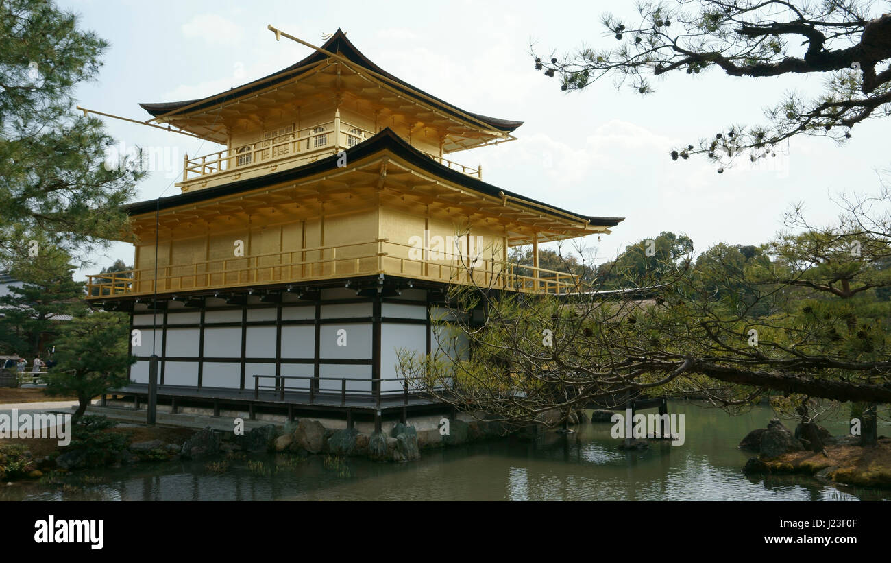 the golden pavilion (kinkaku-ji) in kyoto japan Stock Photo - Alamy