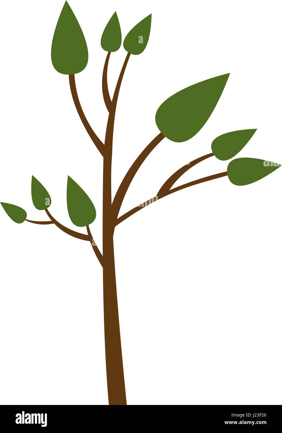 colorful silhouette of small tree with leafs Stock Vector Image & Art ...