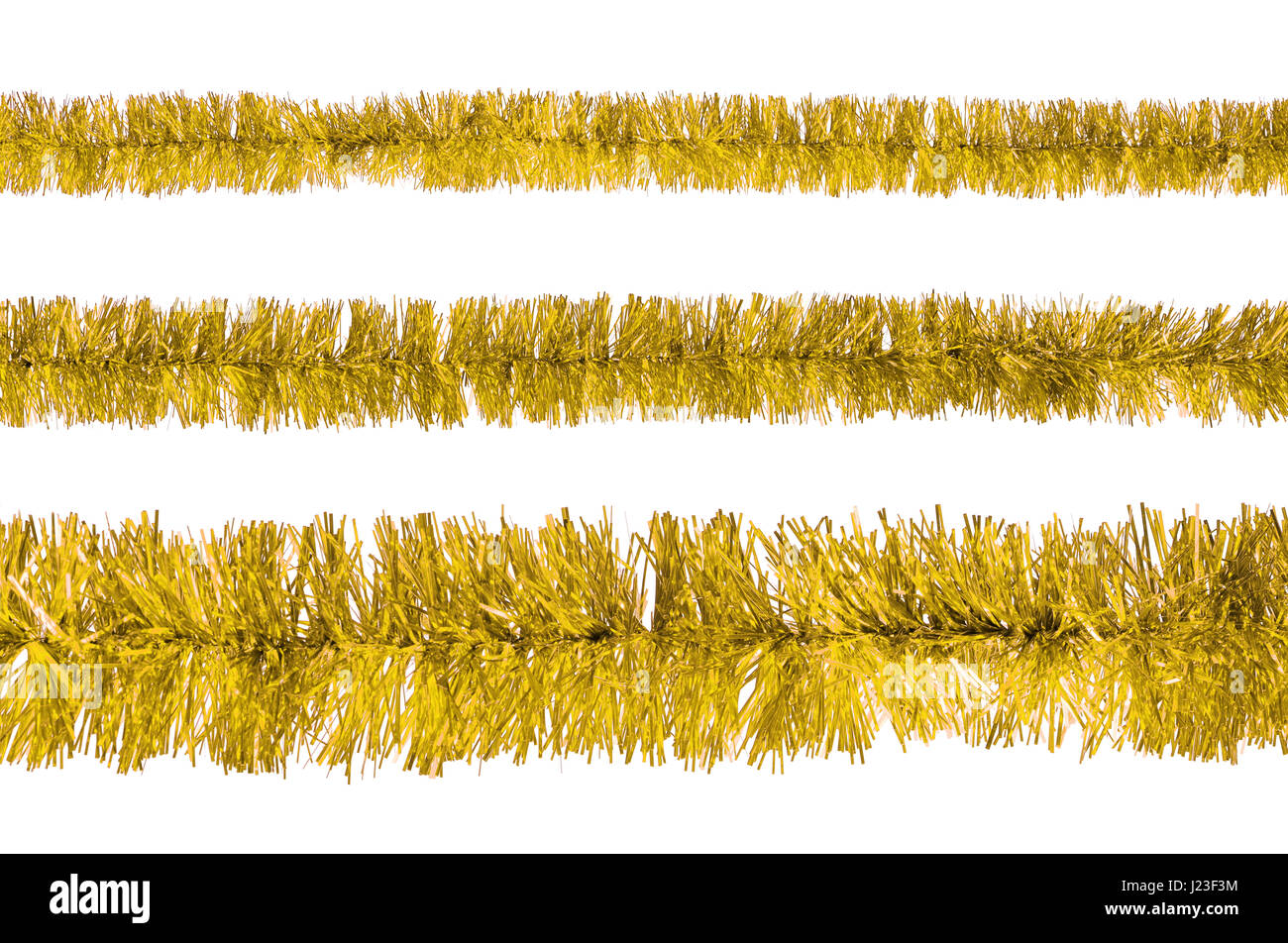 Tinsel isolated on a white background Stock Photo - Alamy