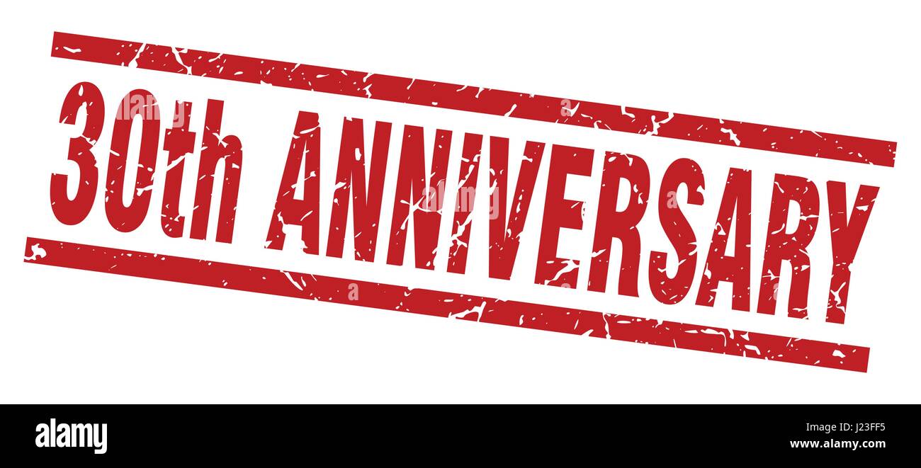 square grunge red 30th anniversary stamp Stock Vector Image & Art - Alamy