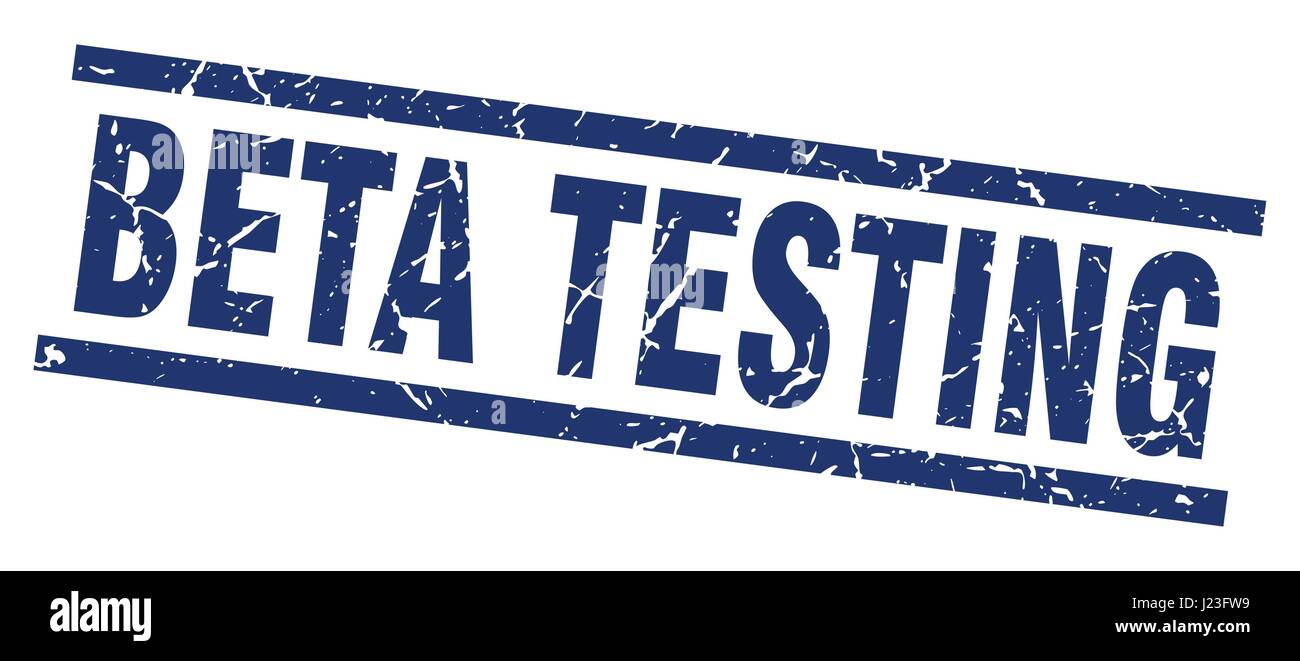 square grunge blue beta testing stamp Stock Vector Image & Art - Alamy