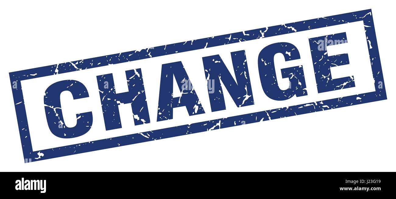 square grunge blue change stamp Stock Vector Image & Art - Alamy