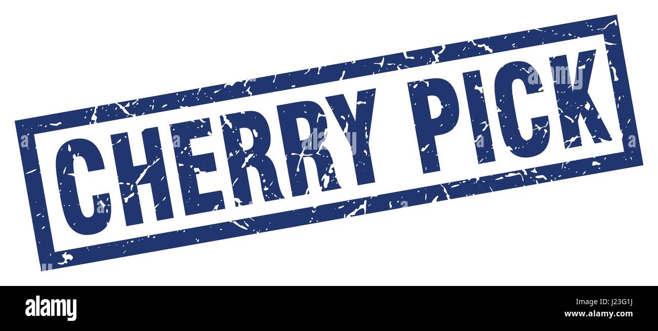 square grunge blue cherry pick stamp Stock Vector Image & Art - Alamy