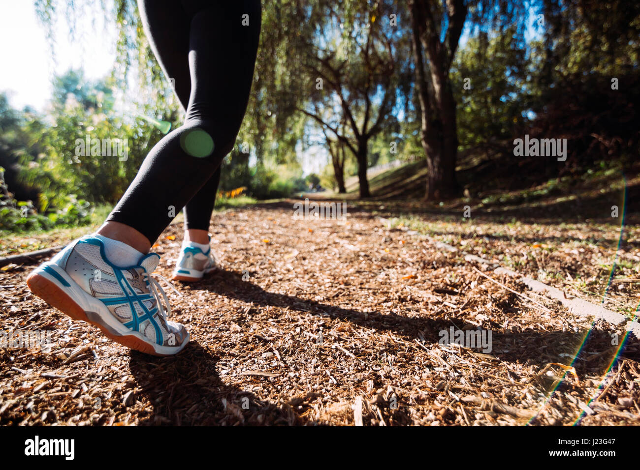 Closeup of runner feet jogging in nature Stock Photo - Alamy