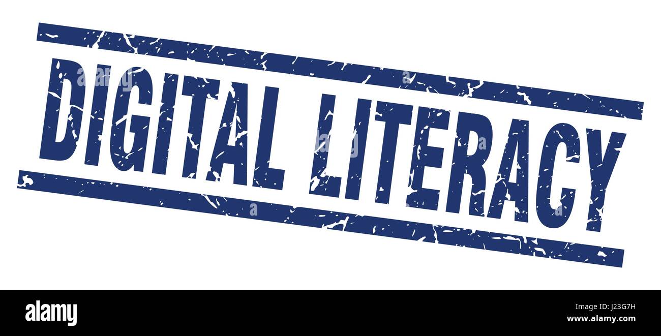 square grunge blue digital literacy stamp Stock Vector Image & Art - Alamy