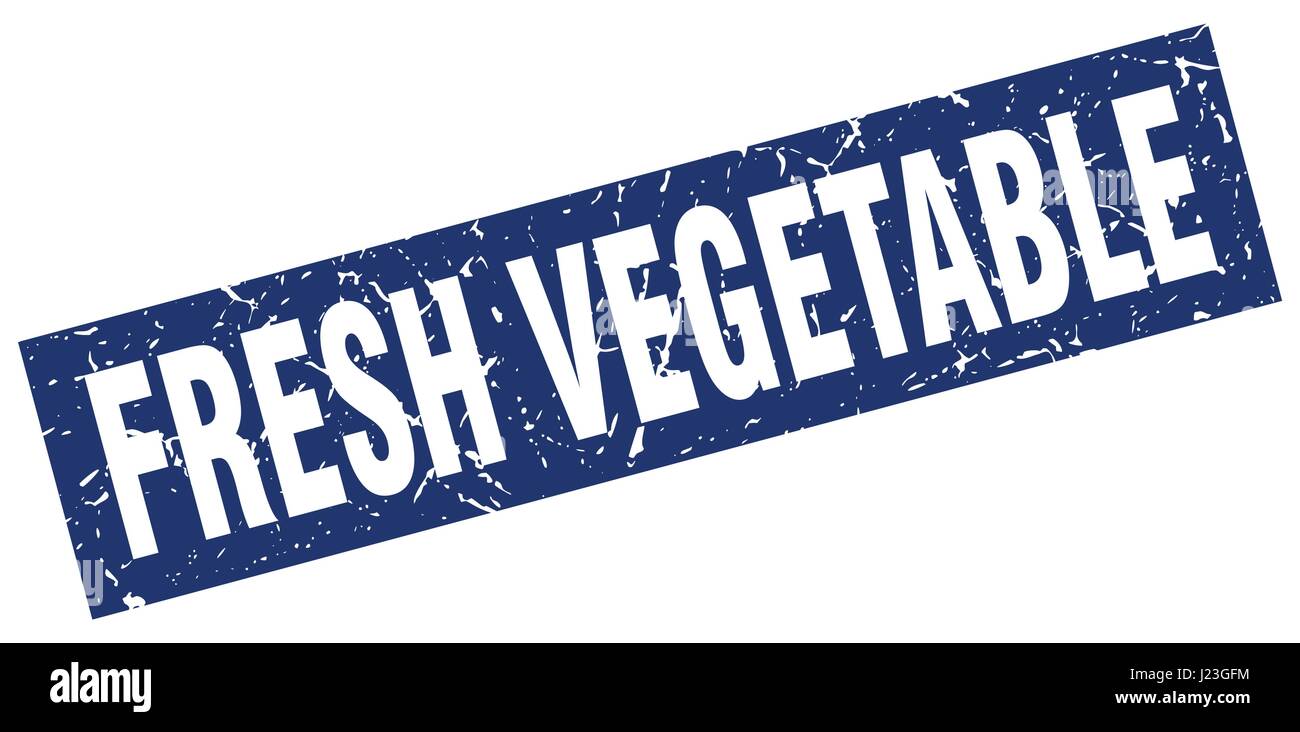 square grunge blue fresh vegetable stamp Stock Vector Image & Art - Alamy