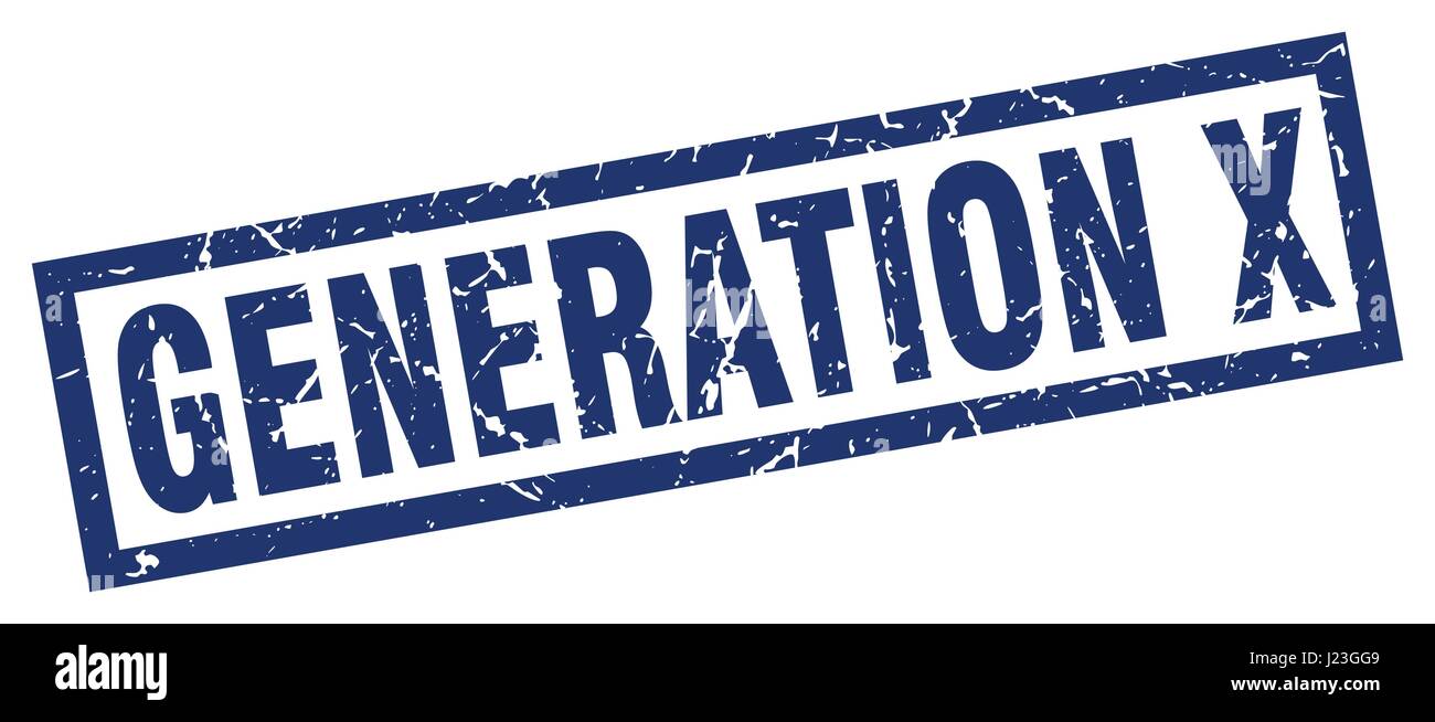 square grunge blue generation x stamp Stock Vector Image & Art - Alamy
