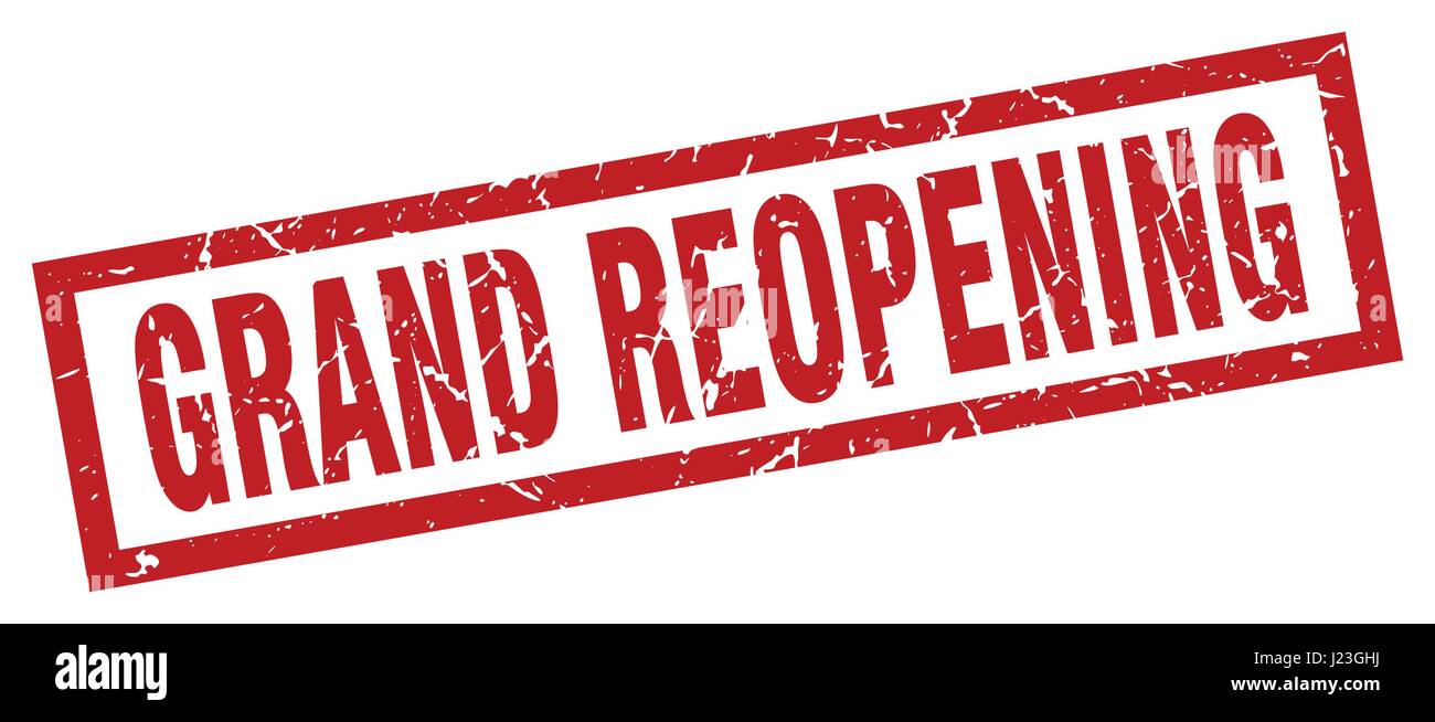 Grand reopening red grunge hi-res stock photography and images - Alamy