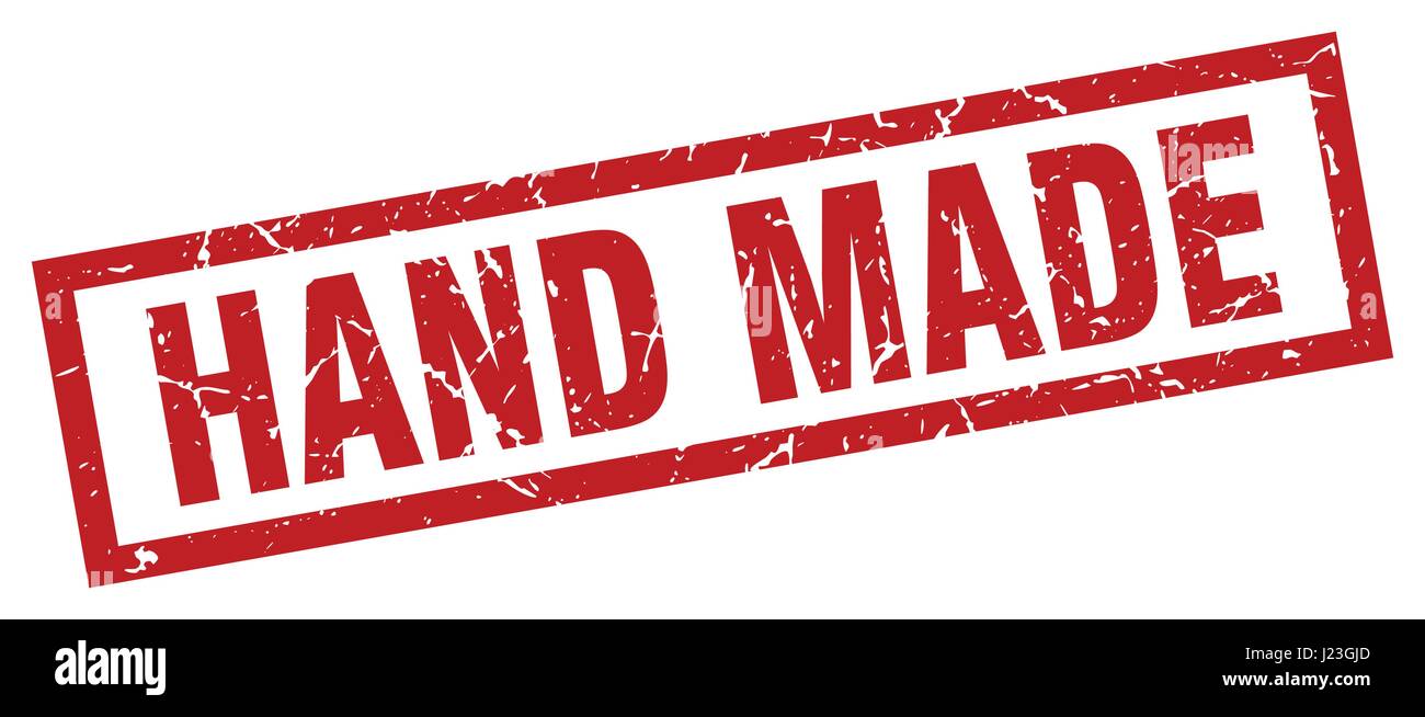 square grunge red hand made stamp Stock Vector Image & Art - Alamy