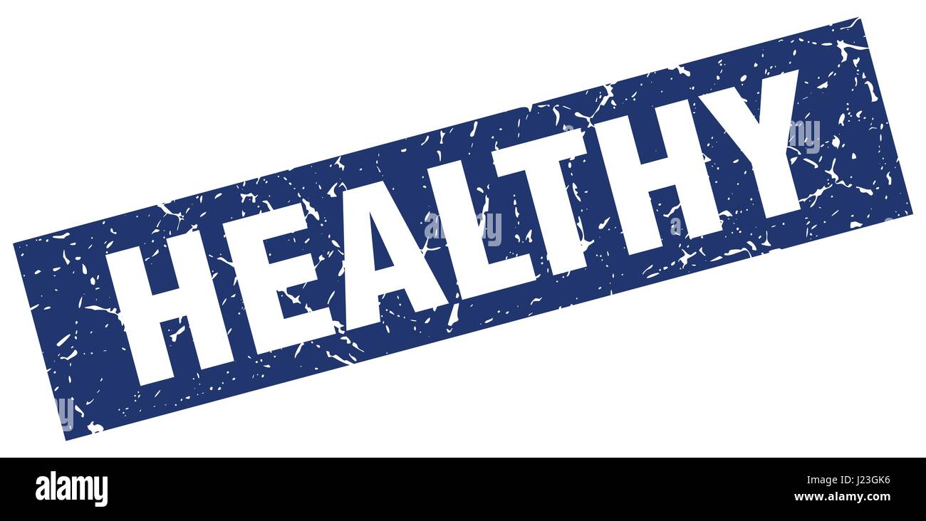 square grunge blue healthy stamp Stock Vector Image & Art - Alamy