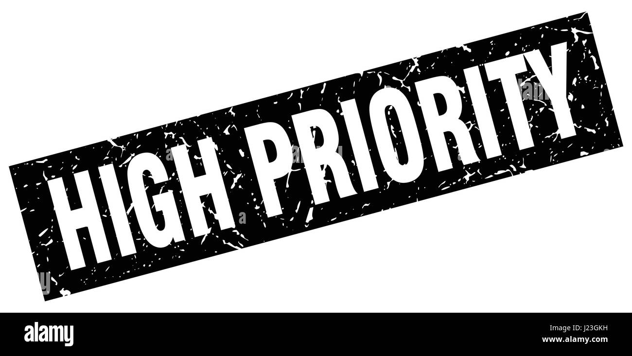 square grunge black high priority stamp Stock Vector Image & Art - Alamy