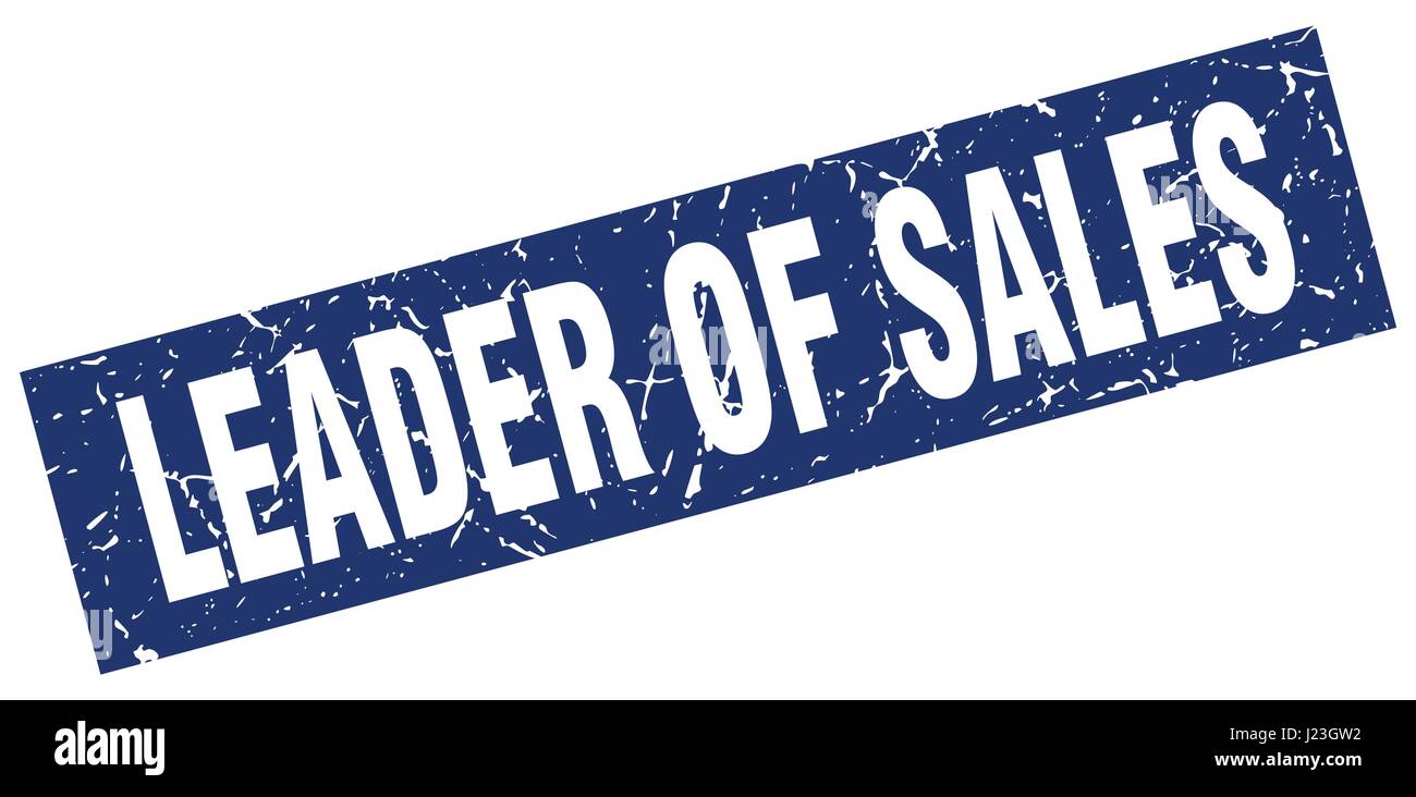 square grunge blue leader of sales stamp Stock Vector Image & Art - Alamy