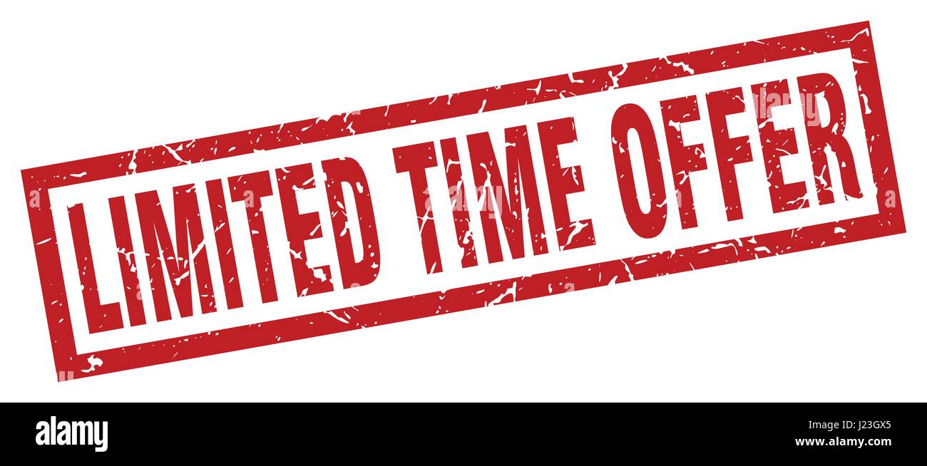 square grunge red limited time offer stamp Stock Vector Image & Art - Alamy