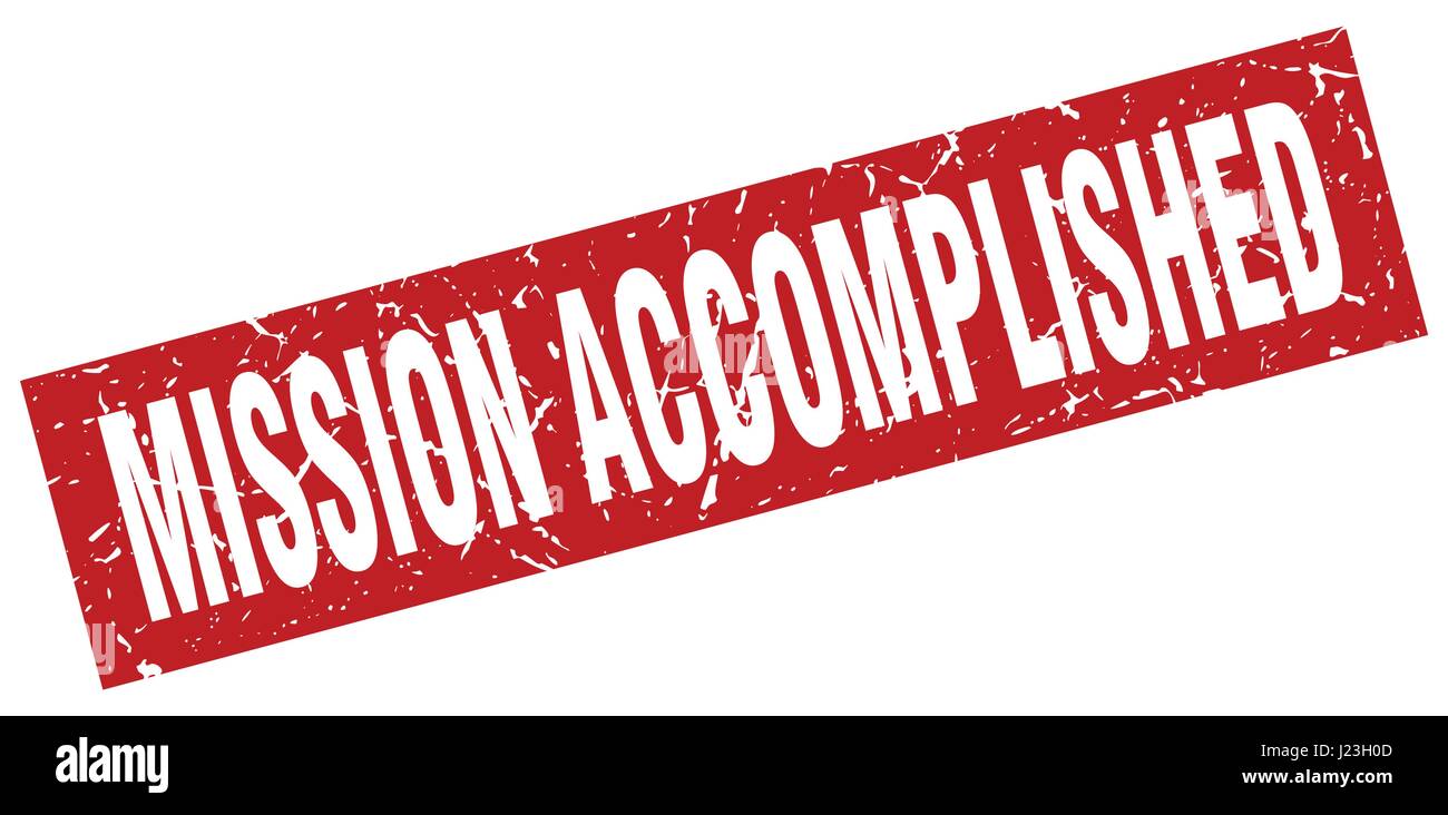 square grunge red mission accomplished stamp Stock Vector Image & Art ...