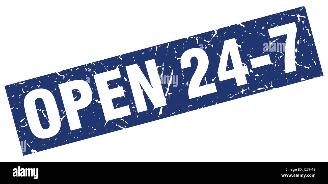 Open 24 7 rubber stamp hi-res stock photography and images - Alamy